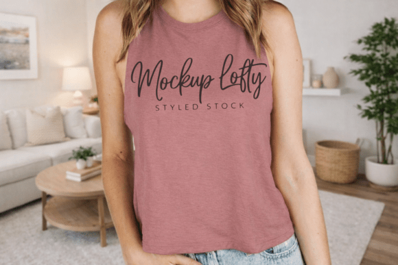 15 Heather Mauve Crop Tank Mockup Designs & Graphics