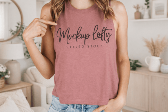 15 Heather Mauve Crop Tank Mockup Designs & Graphics