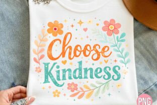 Choose Kindness Retro Floral Quote PNG Graphic by Meow CREATIONS ...