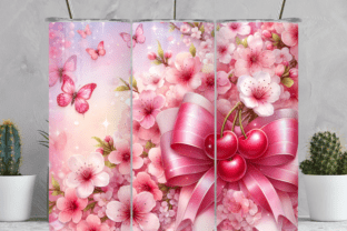FloralSakura Cherry Blossom Bow Tumbler Graphic by Meow CREATIONS ...