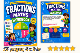 Fractions Maths Workbook for Kids Graphic by Nora as · Creative Fabrica