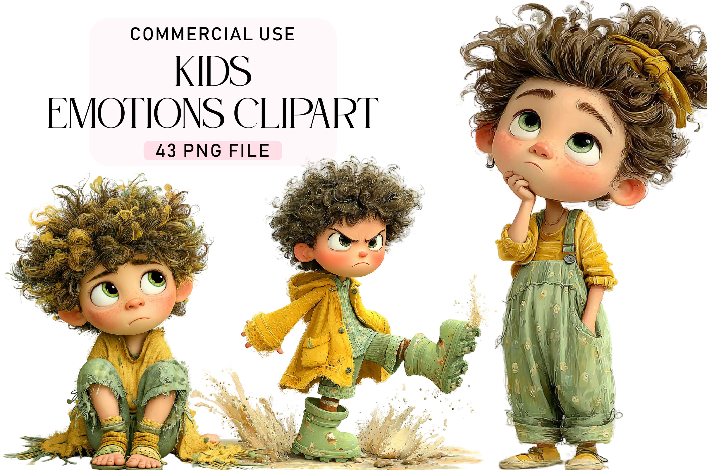 Kids Emotions Clipart Graphic by Daily.Designs · Creative Fabrica