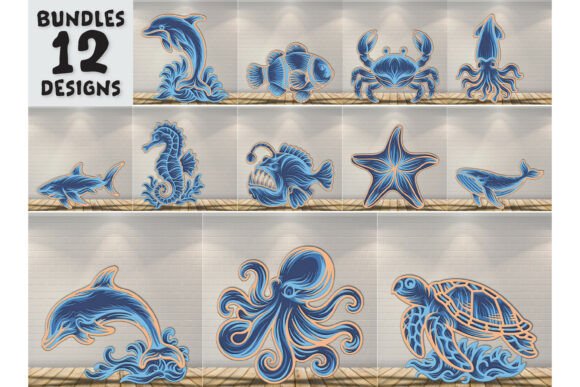 Ocean Animals Laser Cut SVG - Marine · Creative Fabrica