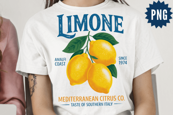 Retro Summer Lemon Fruit PNG Design Graphic by JR Design · Creative Fabrica