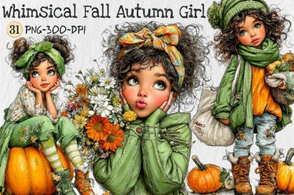 Whimsical Fall Autumn Clipart Graphic by Rose Art · Creative Fabrica