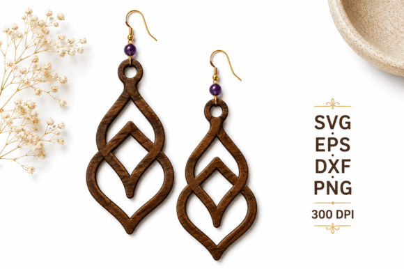 Wooden Earrings Laser Cut SVG · Creative Fabrica