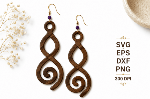 Wooden Earrings SVG Laser Cut Files · Creative Fabrica