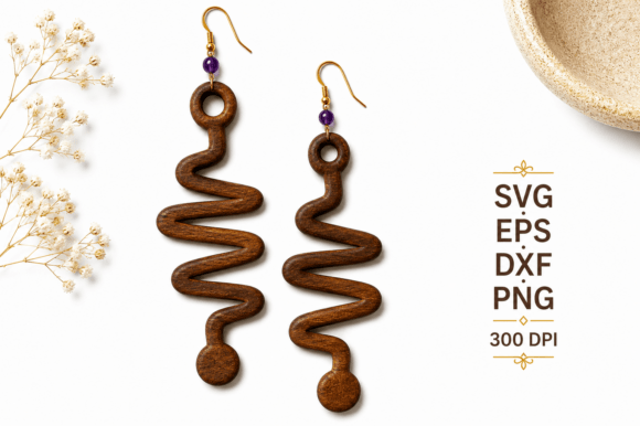 Wooden Earring SVG,Laser Cut Files · Creative Fabrica