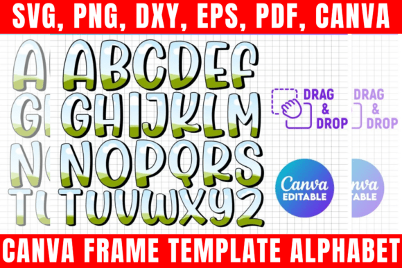 Alphabet Canva Frame Template Graphic by freshzone228 · Creative Fabrica