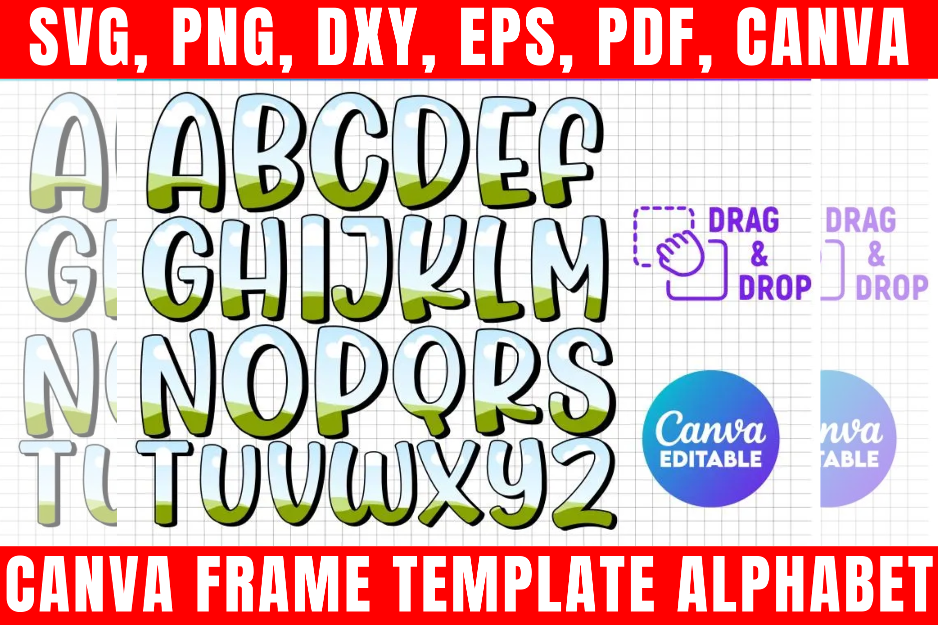Alphabet Canva Frame Template Graphic by freshzone228 · Creative Fabrica