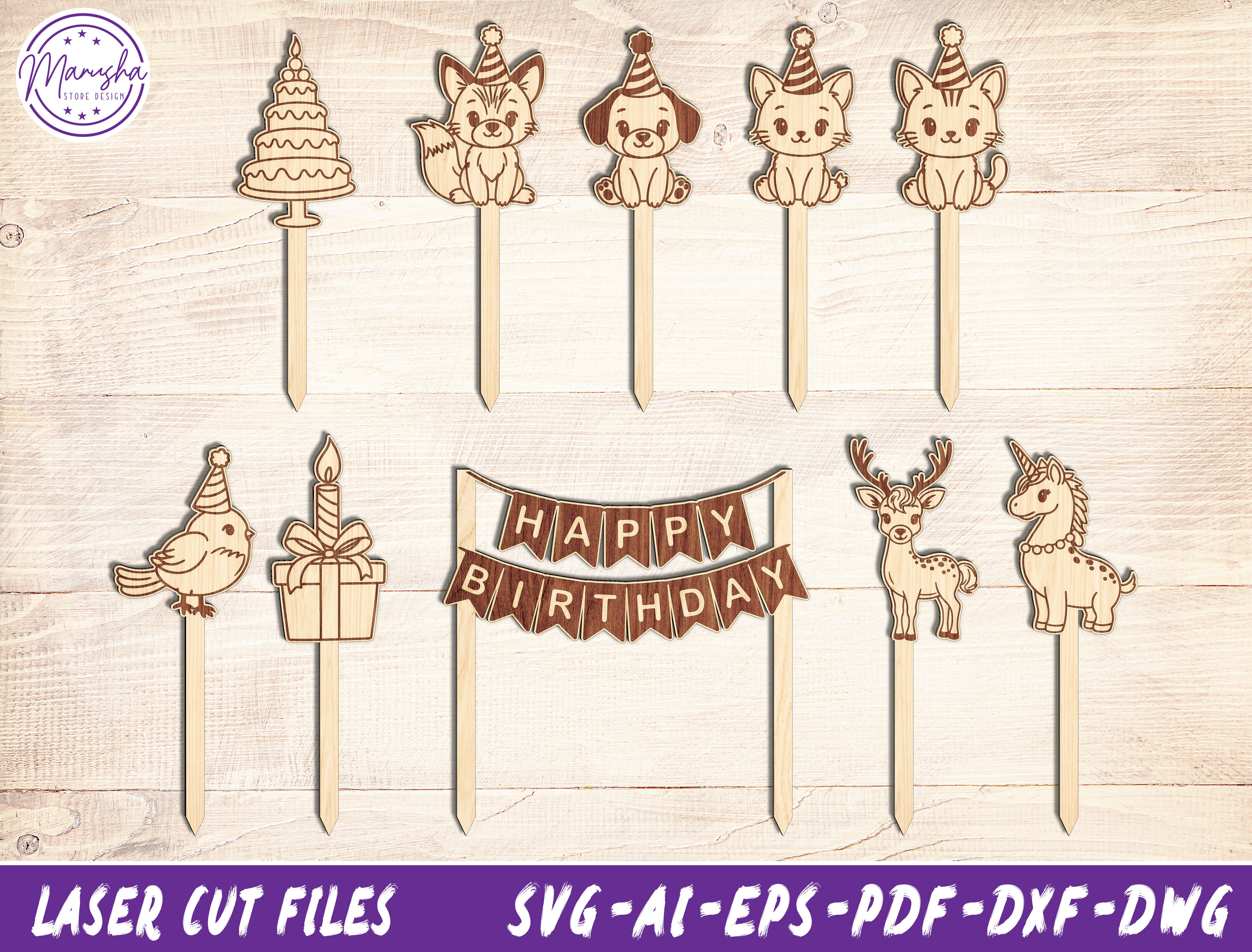 Birthday Cake Topper SVG Bundle · Creative Fabrica