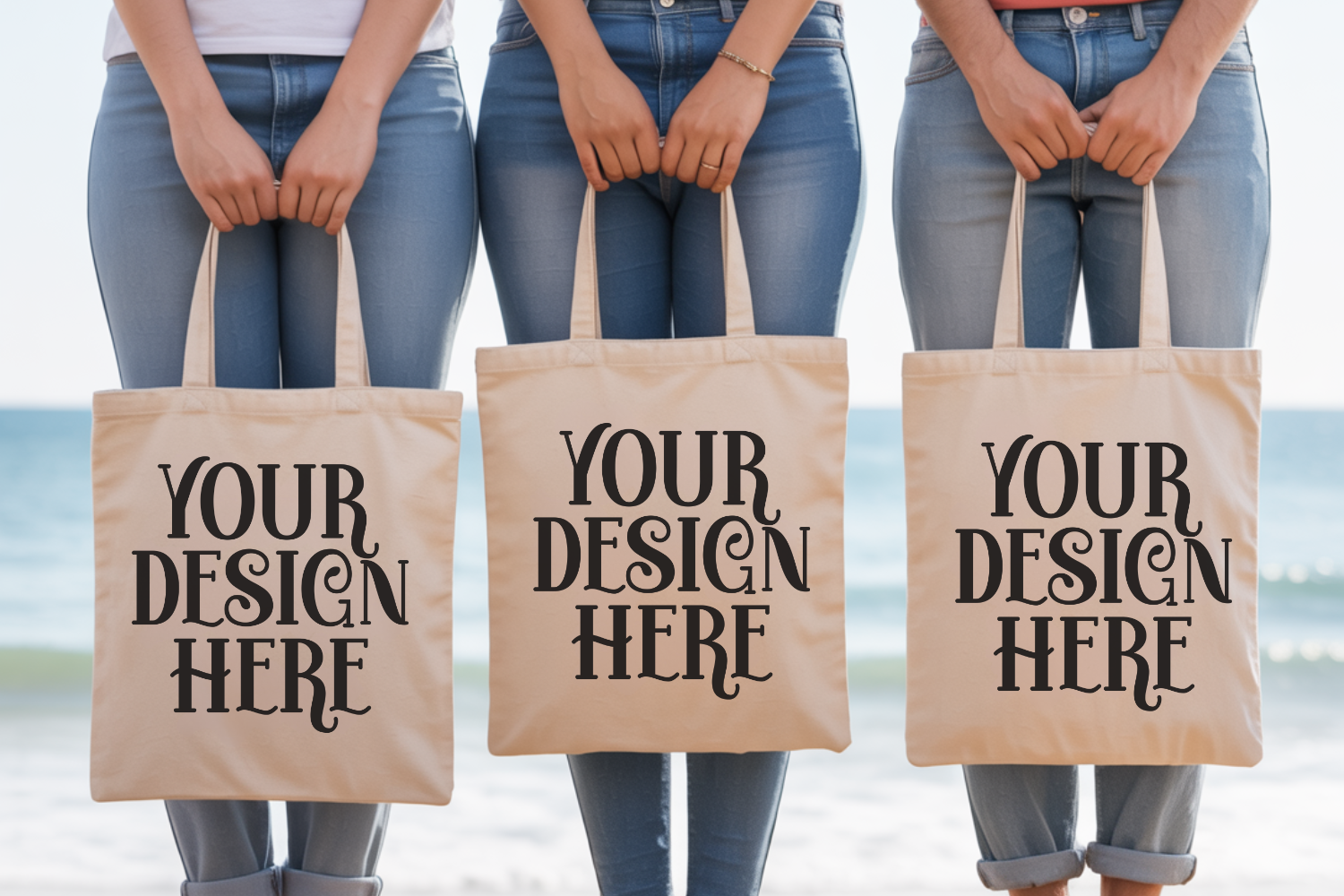 Cotton Canva Tote Bag Beach Mockup Graphic by Real POD Mockups ...