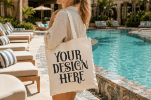 Cotton Canva Tote Bag Beach Mockup Graphic by Real POD Mockups ...