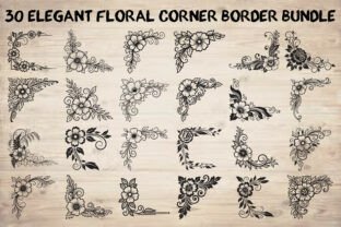 Elegant Floral Corner Border Bundle Graphic by Pro_designs · Creative ...