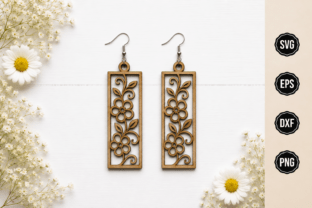 Flower Earring SVG, Laser Cut File · Creative Fabrica