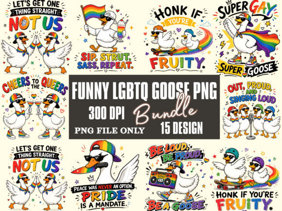 1 Goose Graphic Png Bundle Designs & Graphics