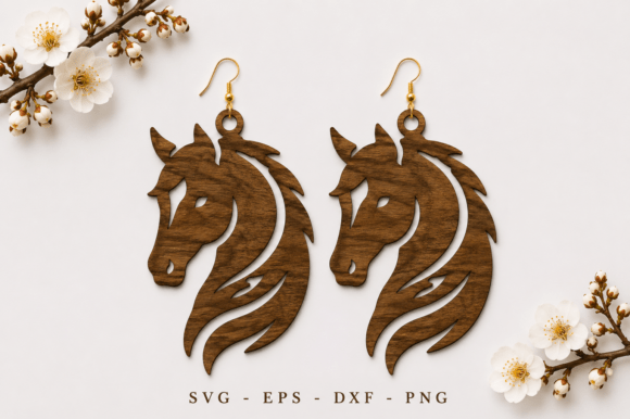 Sci-Fi Wooden Earrings SVG Laser Cut · Creative Fabrica