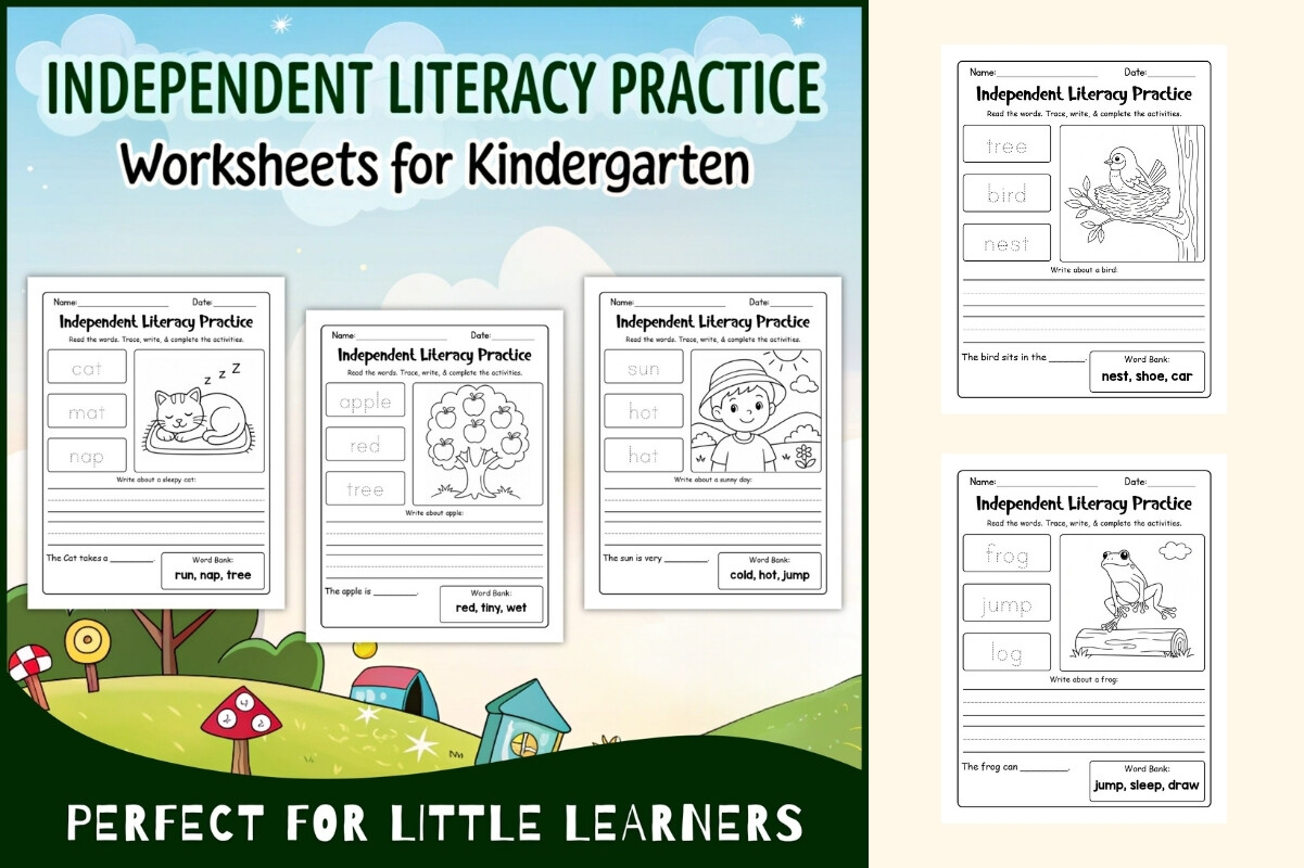 Independent Literacy Practice Worksheets Graphic by TheStudyKits ...