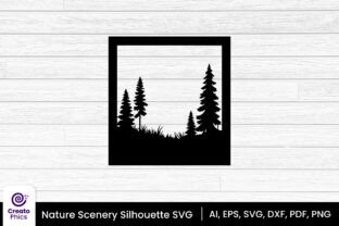 Nature Scenery Silhouette Landscape SVG Graphic by Creatophics ...