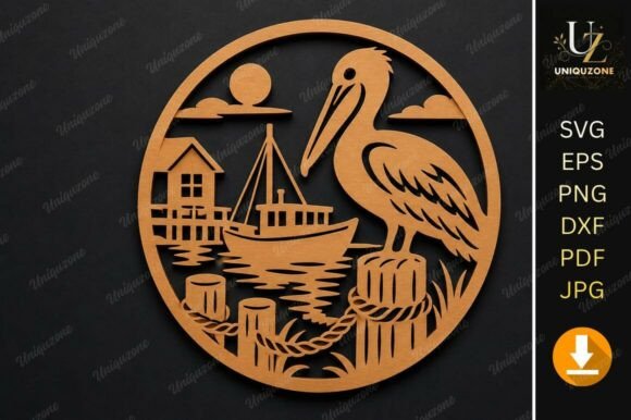 1 Laser Cut Pelican Design Designs & Graphics