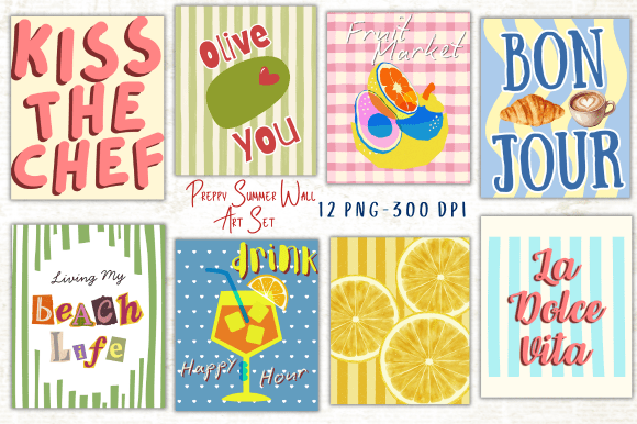 1 Preppy Printable Set Designs & Graphics
