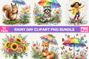 Rainy Day Clipart PNG Bundle Graphic by BDdesign · Creative Fabrica