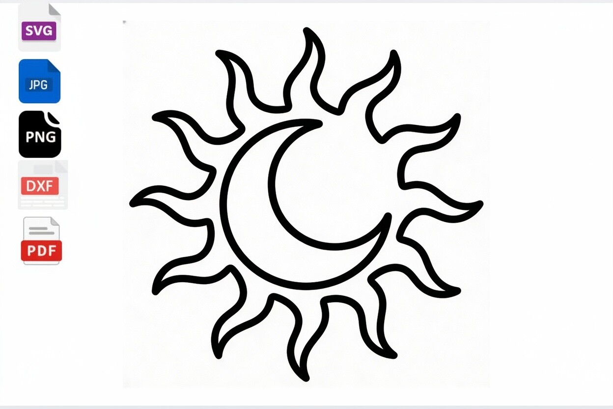 Sun and Moon SVG Celestial Boho Design Graphic by mhrana730 · Creative ...