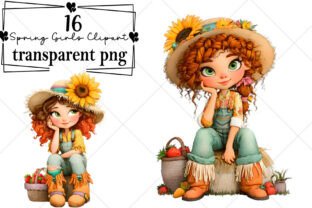 Whimsical Spring Girls Clipart Graphic by Design December · Creative ...