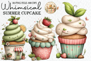 Whimsical Summer Cupcake Clipart Graphic by Leafra Studio · Creative ...