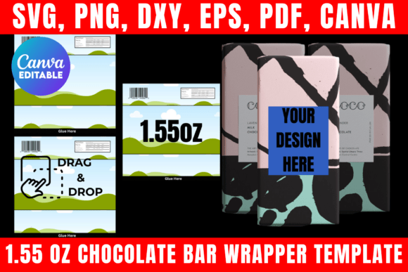 1.55 Oz Chocolate Bar Wrapper Template Graphic by freshzone228 ...