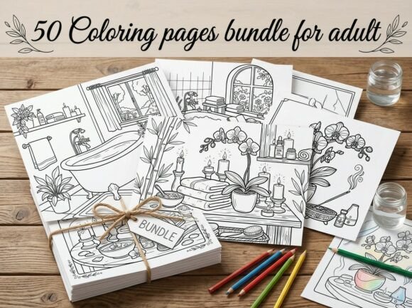 50 Relaxing Spa Coloring Pages Graphic by Lasercut_pro · Creative Fabrica