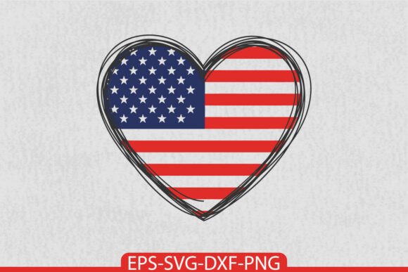 American Flag Heart SVG 4t of July Png Graphic by Eventiva.Design ...