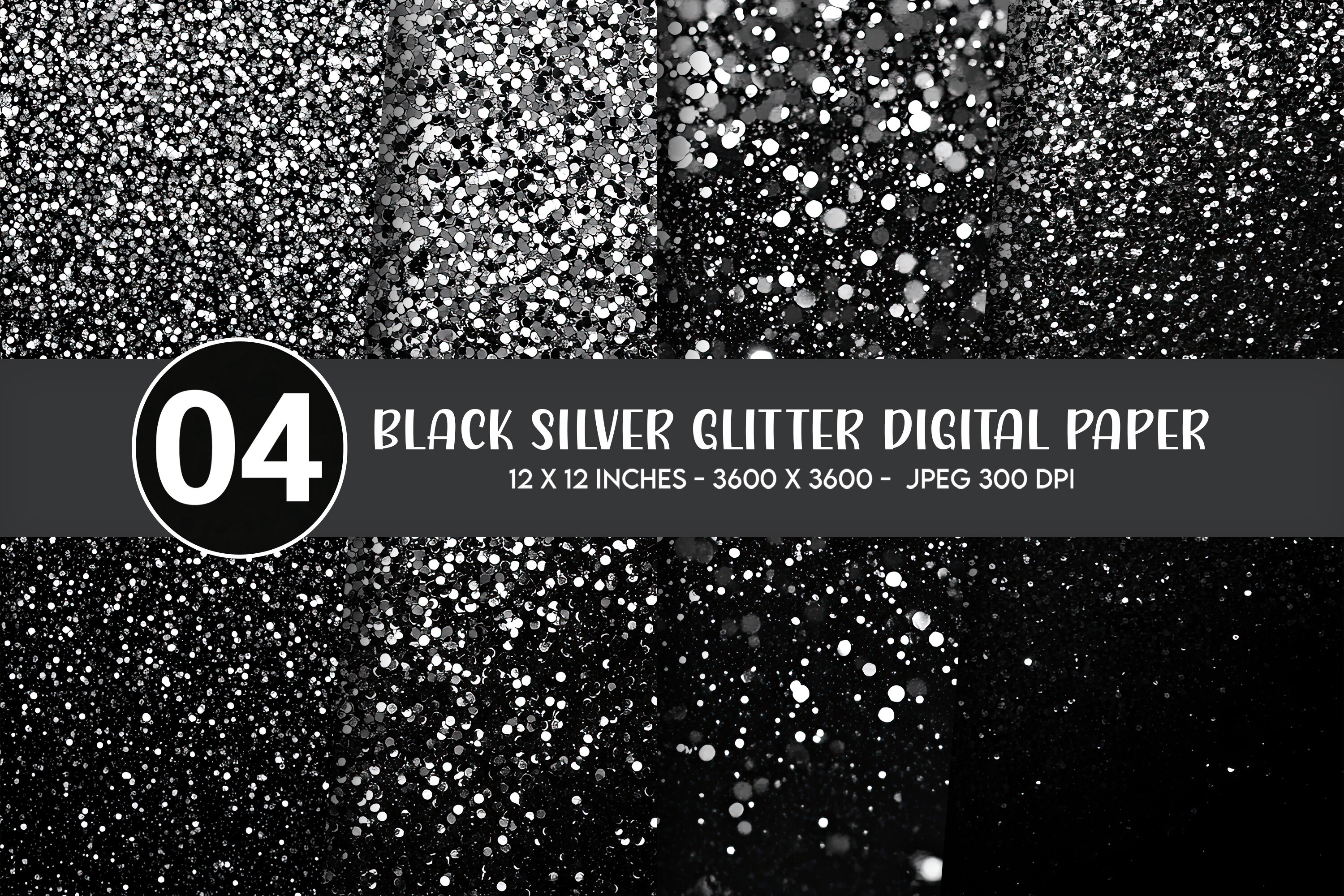 Black Silver Glitter Digital Paper Graphic by Artify Hub Studio ...