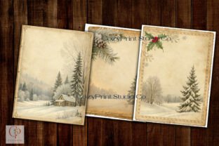 Blank Lined Christmas Paper Junk Journal Graphic by CozyPrint Studio Co ...