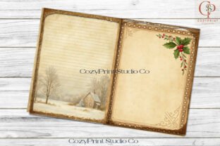 Blank Lined Christmas Paper Junk Journal Graphic by CozyPrint Studio Co ...