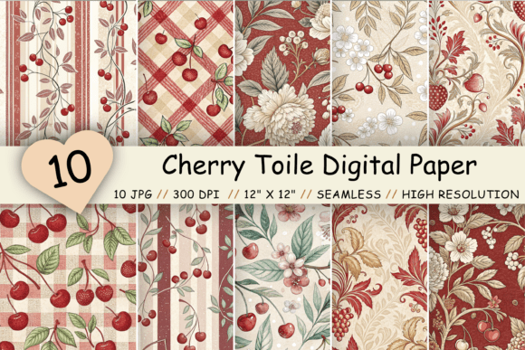Autumn Toile Digital Paper Pack, Vintage Graphic by Florid Printables ...