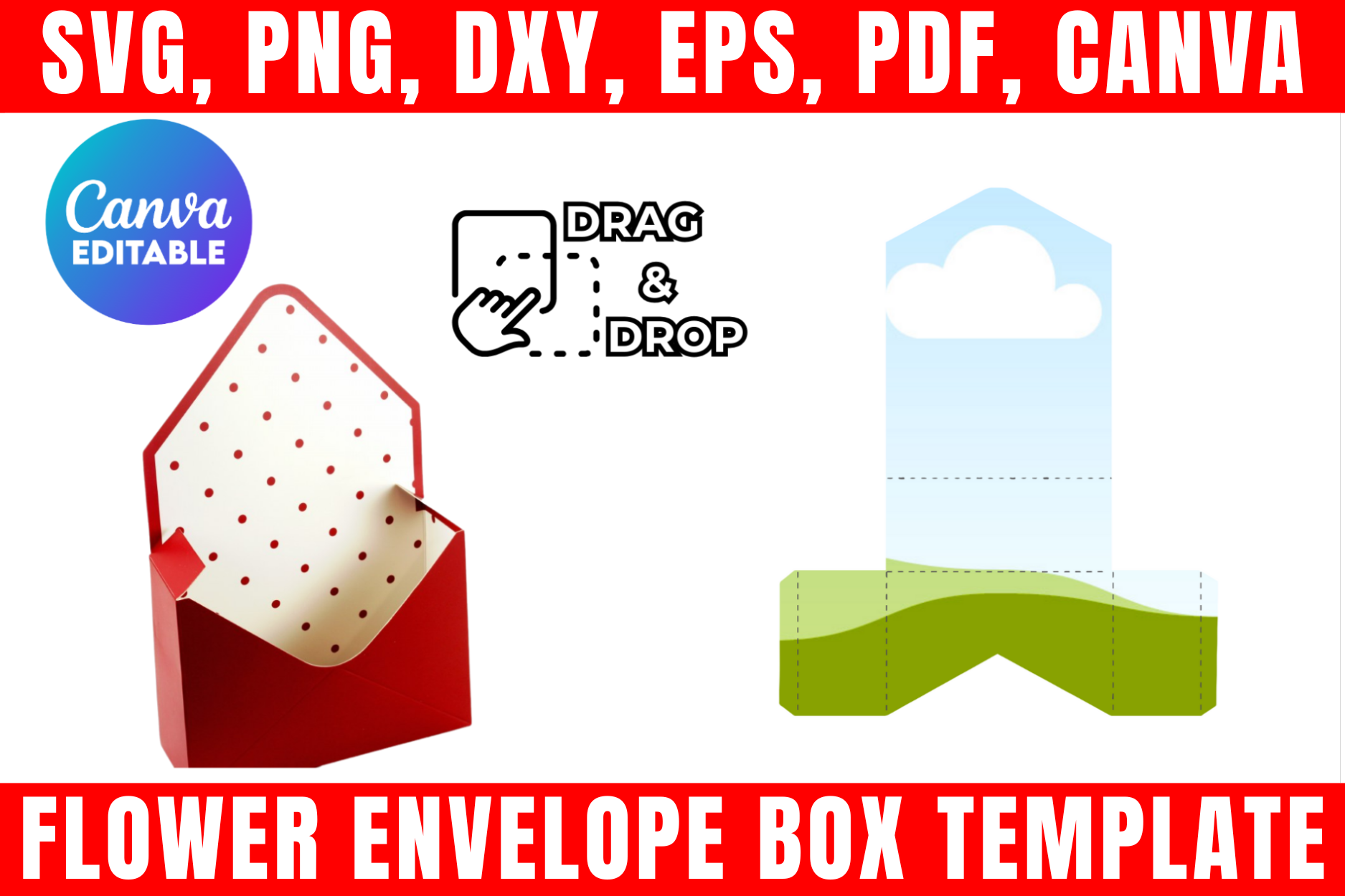 Flower Envelope Box Canva Template Graphic by freshzone228 · Creative ...