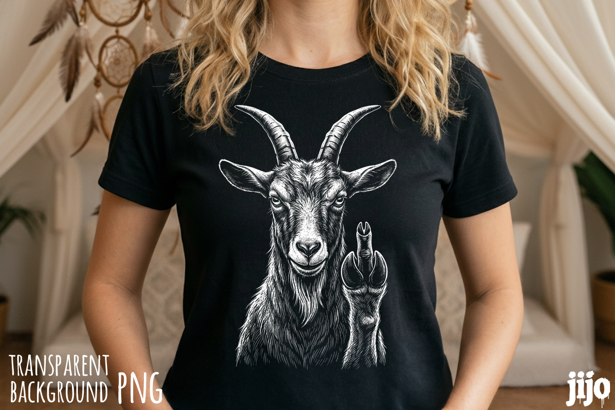 Goat Middle Finger Funny PNG Graphic by jijopero · Creative Fabrica