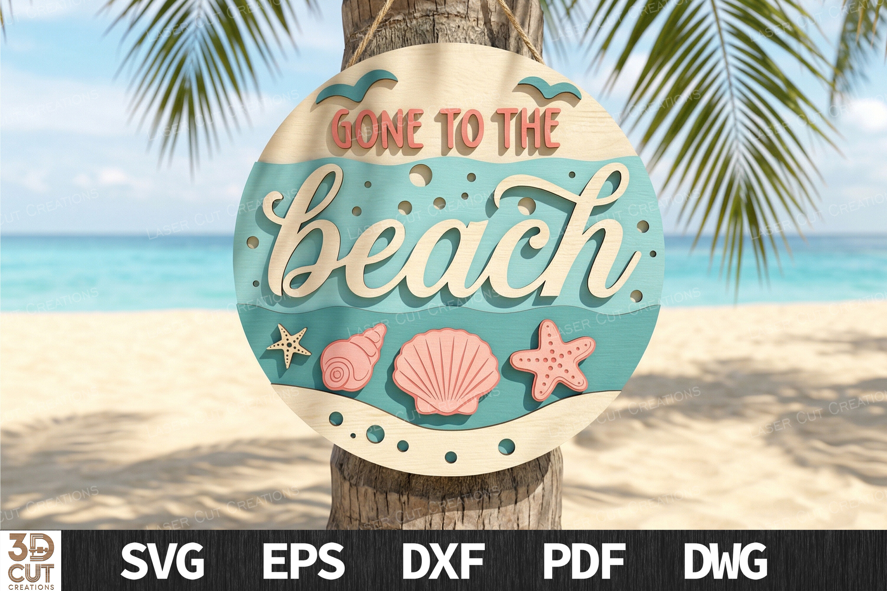 Gone to the Beach Sign · Creative Fabrica