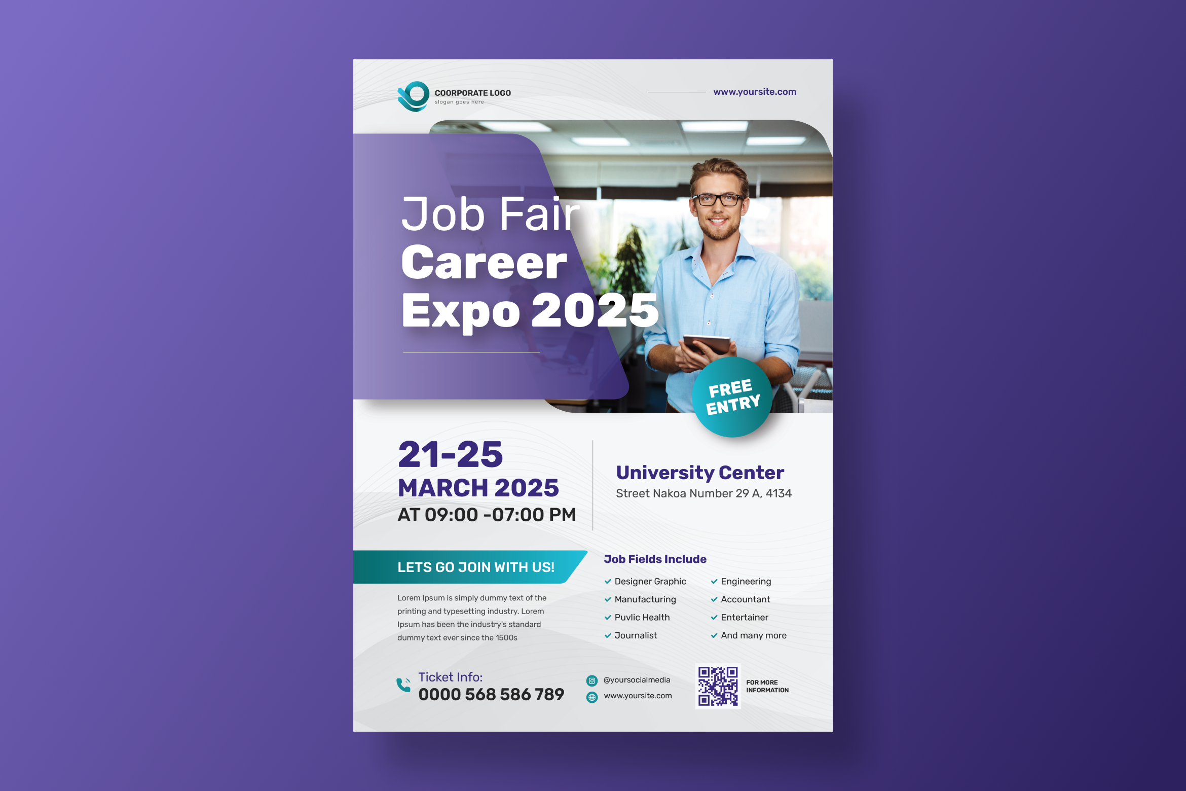 Job Fair Career Expo Flyer Template Graphic by creativeproduction ...