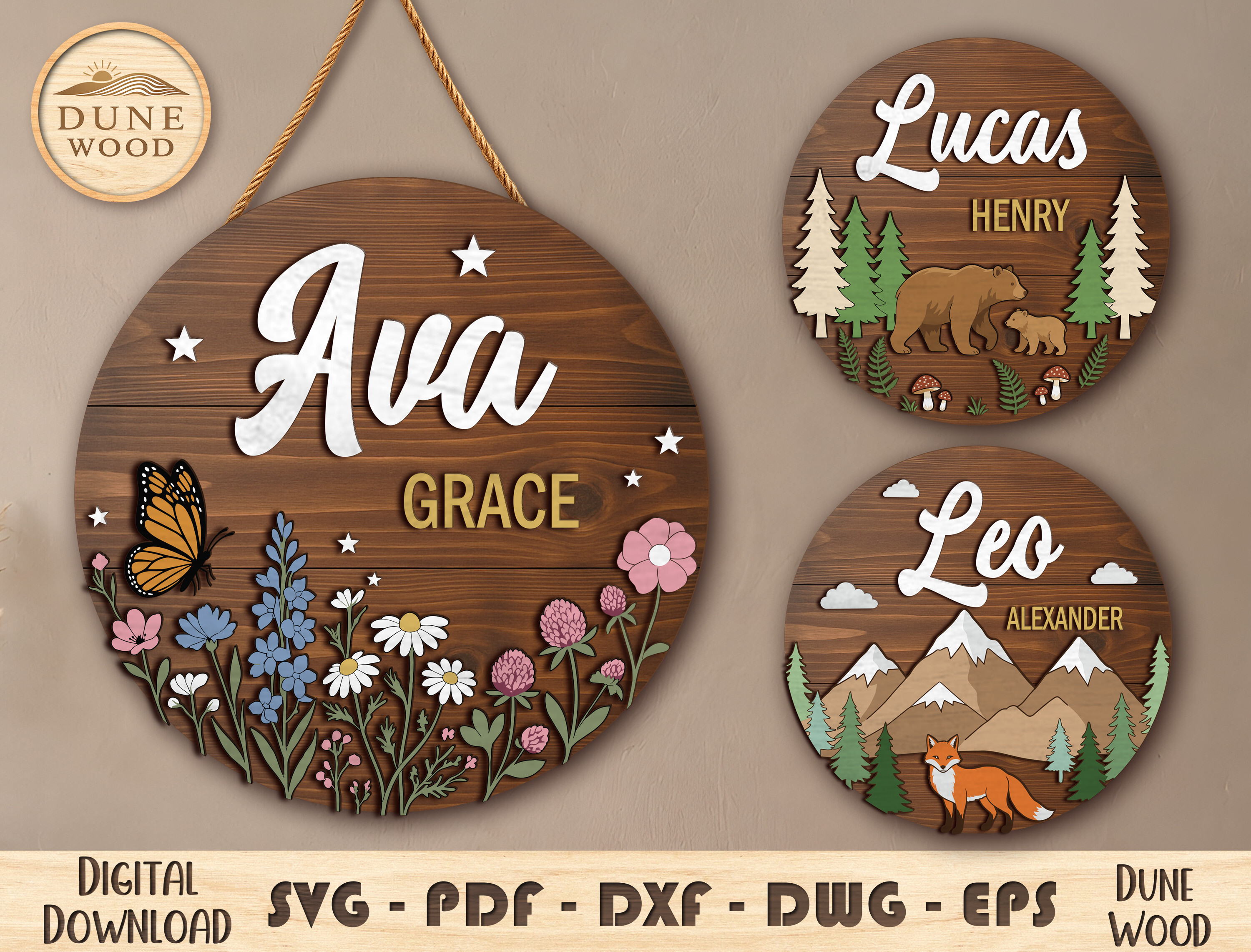 Personalized Wood Name Sign SVG · Creative Fabrica