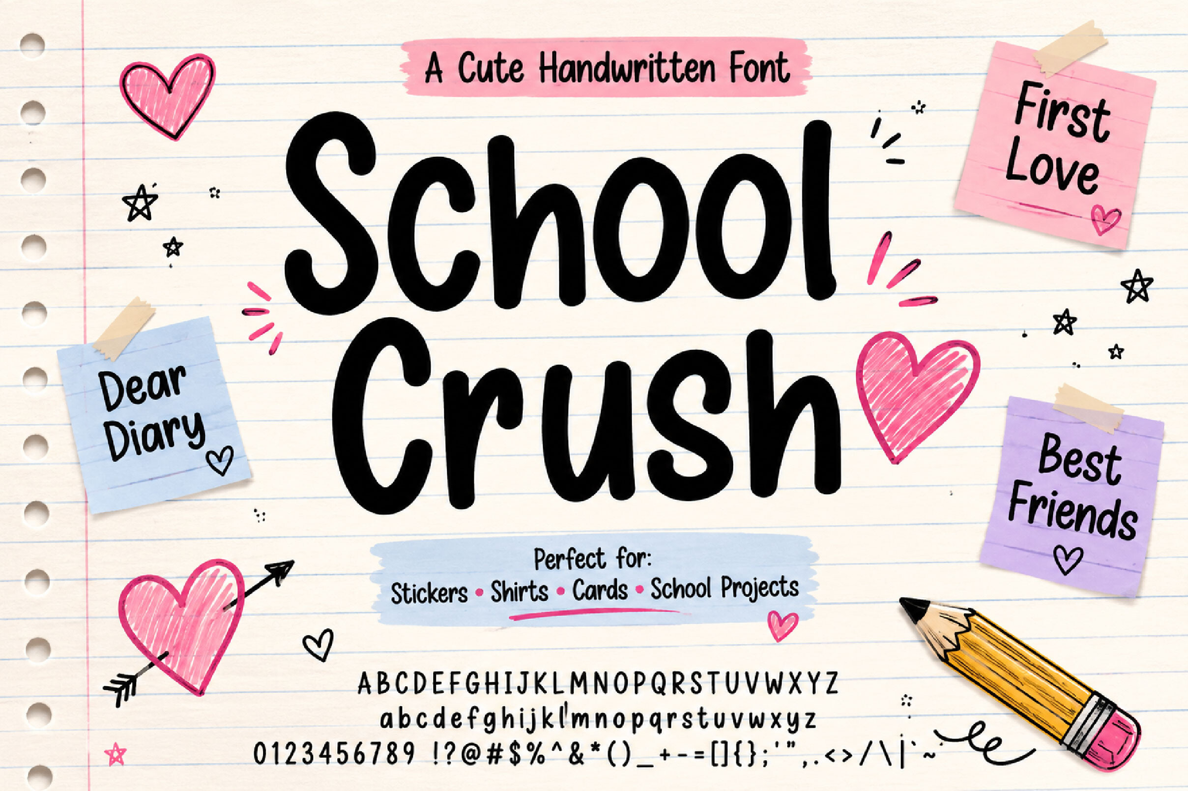 School Crush Font by Bundle · Creative Fabrica