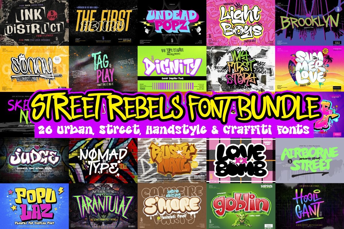 Street Rebels Graffiti Bundle Bundle · Creative Fabrica