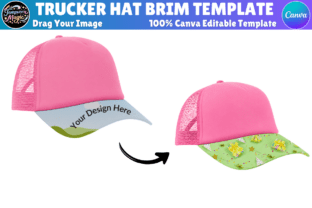 Trucker Hat Brim Canva Frame Template Graphic by Canva Magic · Creative ...