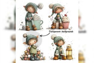 Whimsical Christmas Elf Clipart Set Graphic by One-touch · Creative Fabrica