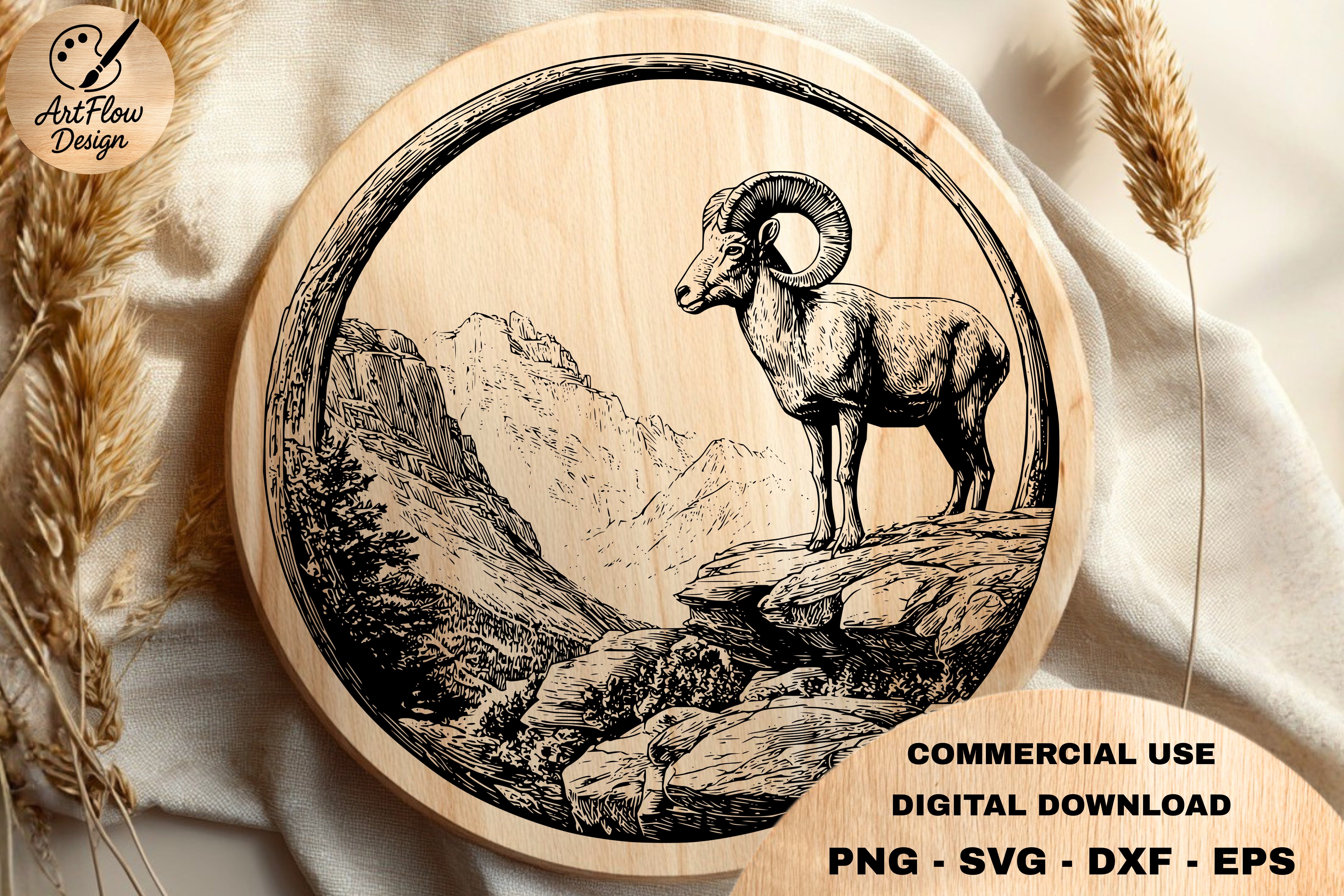 Bighorn Ram Mountain SVG Graphic by ArtFlowCODesign · Creative Fabrica