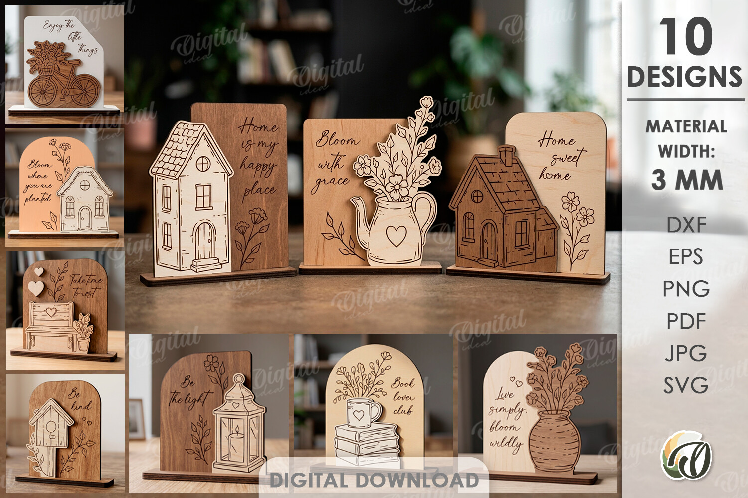 Hand Drawn Style Stands Bundle Laser Cut · Creative Fabrica
