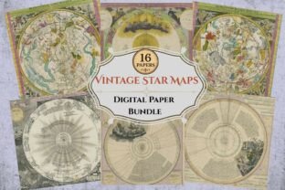 Vintage Star Maps Digital Paper Bundle Graphic by Jada Boutique Design ...
