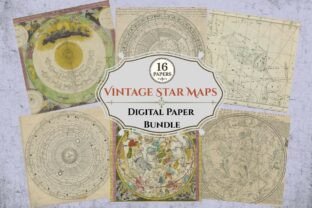 Vintage Star Maps Digital Paper Bundle Graphic by Jada Boutique Design ...