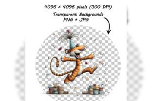 Whimsical Tiger Birthday Safari Clipart Graphic by One-touch · Creative ...